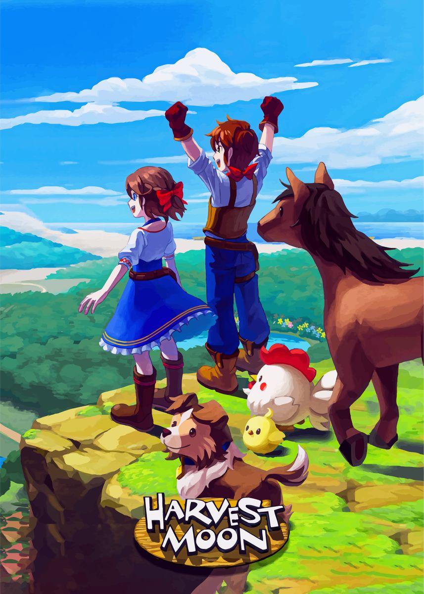 'Harvest Moon Games' Poster, picture, metal print, paint by Erwan ...