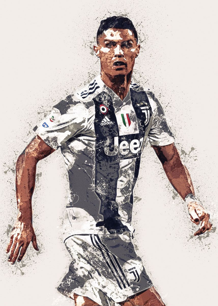 'Ronaldo Player Splatter' Poster, picture, metal print, paint by ...