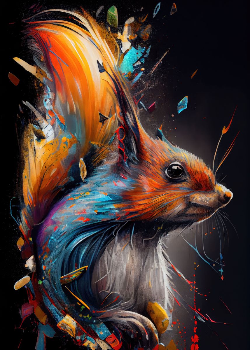 'The Nimble Squirrel' Poster, picture, metal print, paint by Kingdom of ...