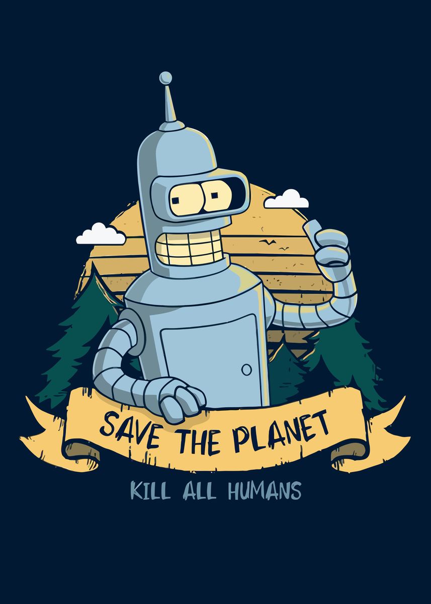 'Futurama Funny Robot' Poster, picture, metal print, paint by Anime ...