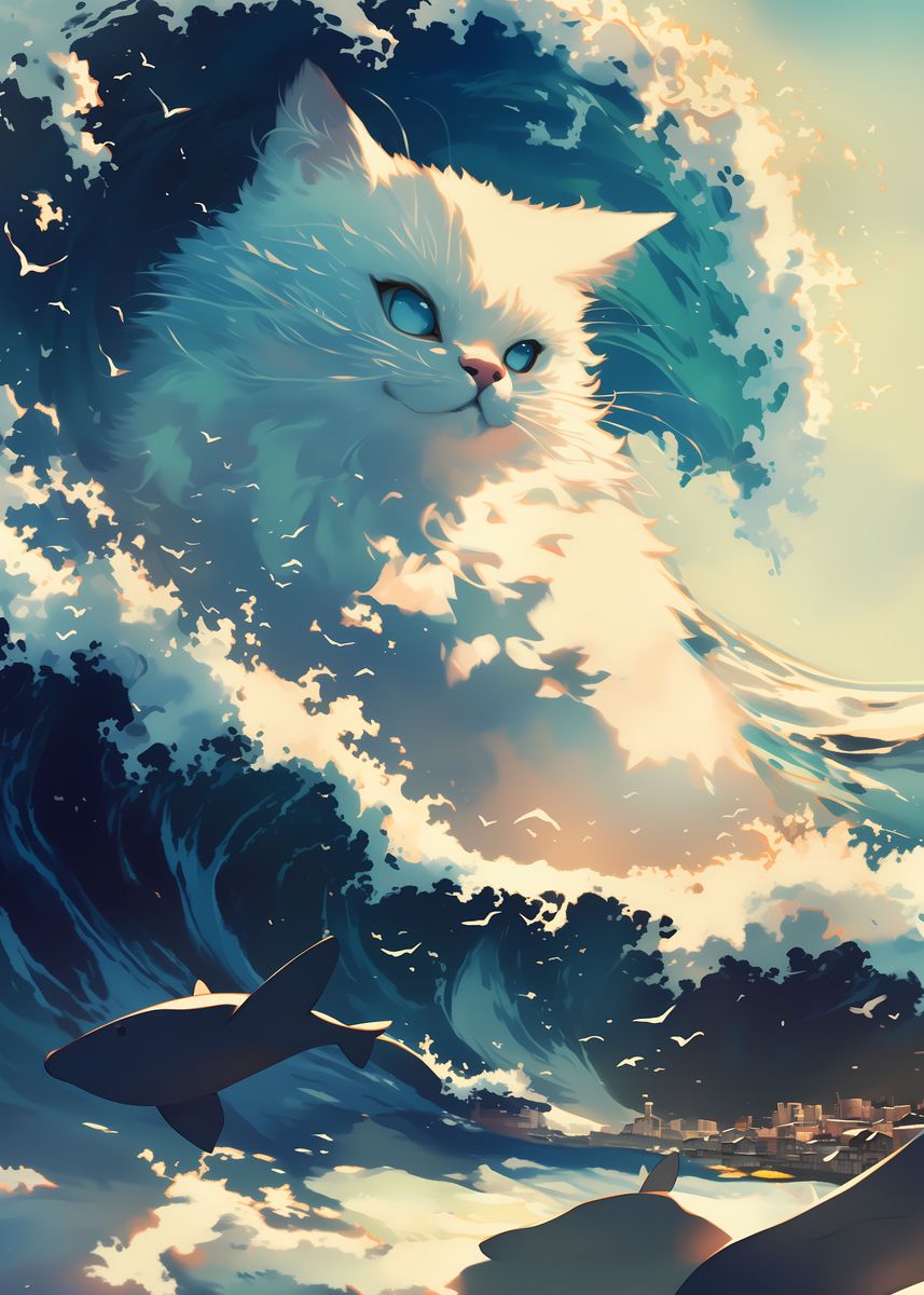 'Ocean Cat Sovereign' Poster, picture, metal print, paint by Luong Phat ...