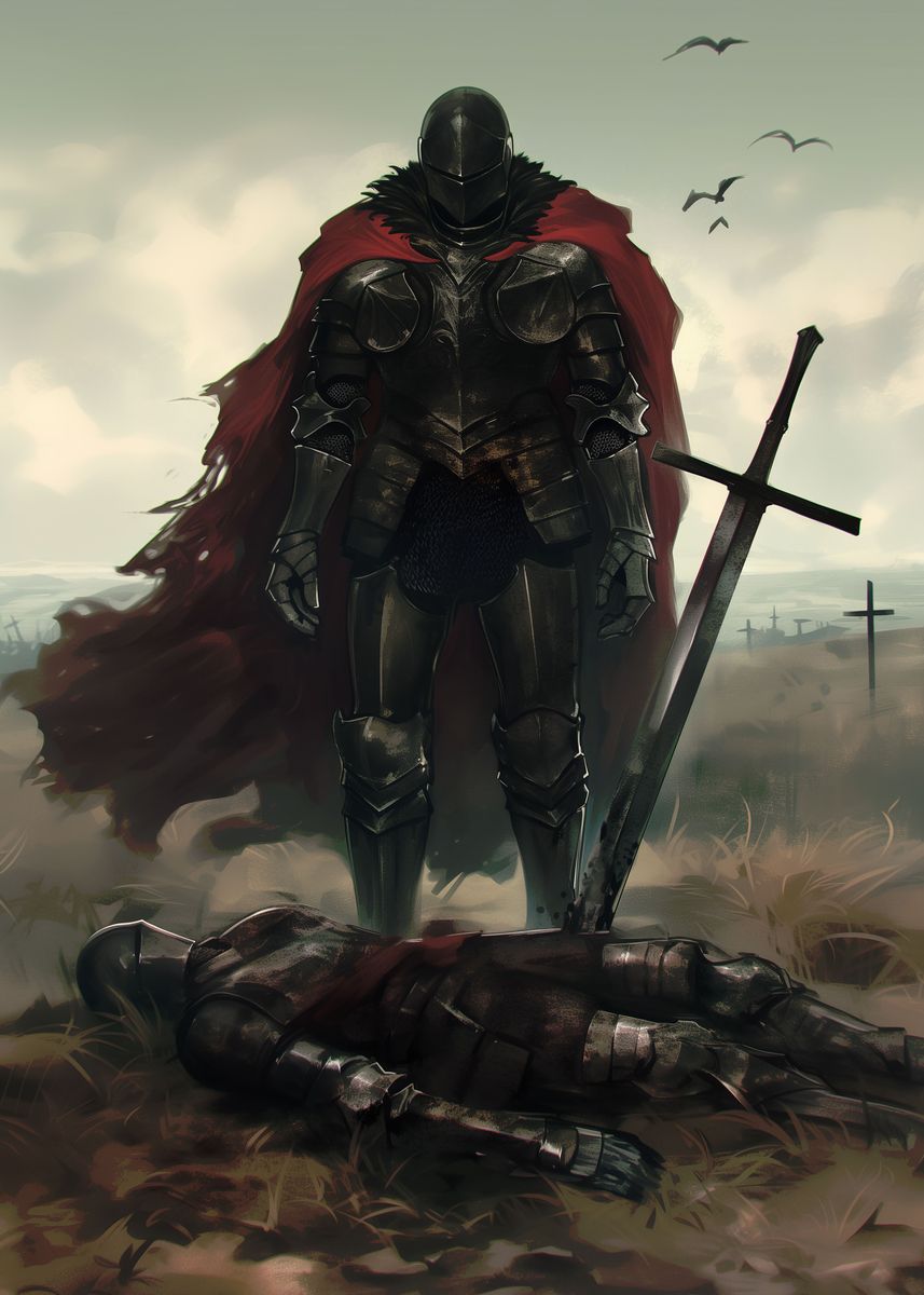 'Knight After Sword Fight' Poster, picture, metal print, paint by Vars ...