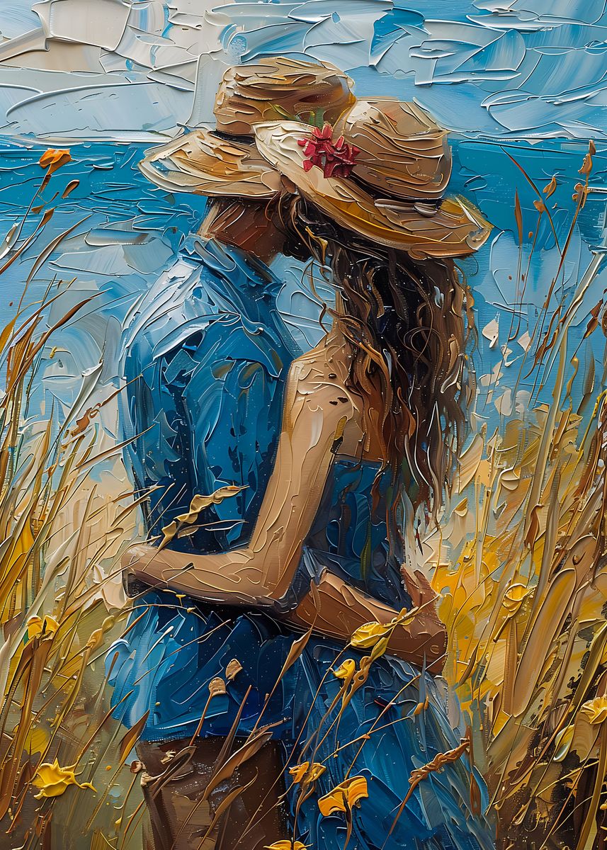 'Love at the Beach' Poster, picture, metal print, paint by ...