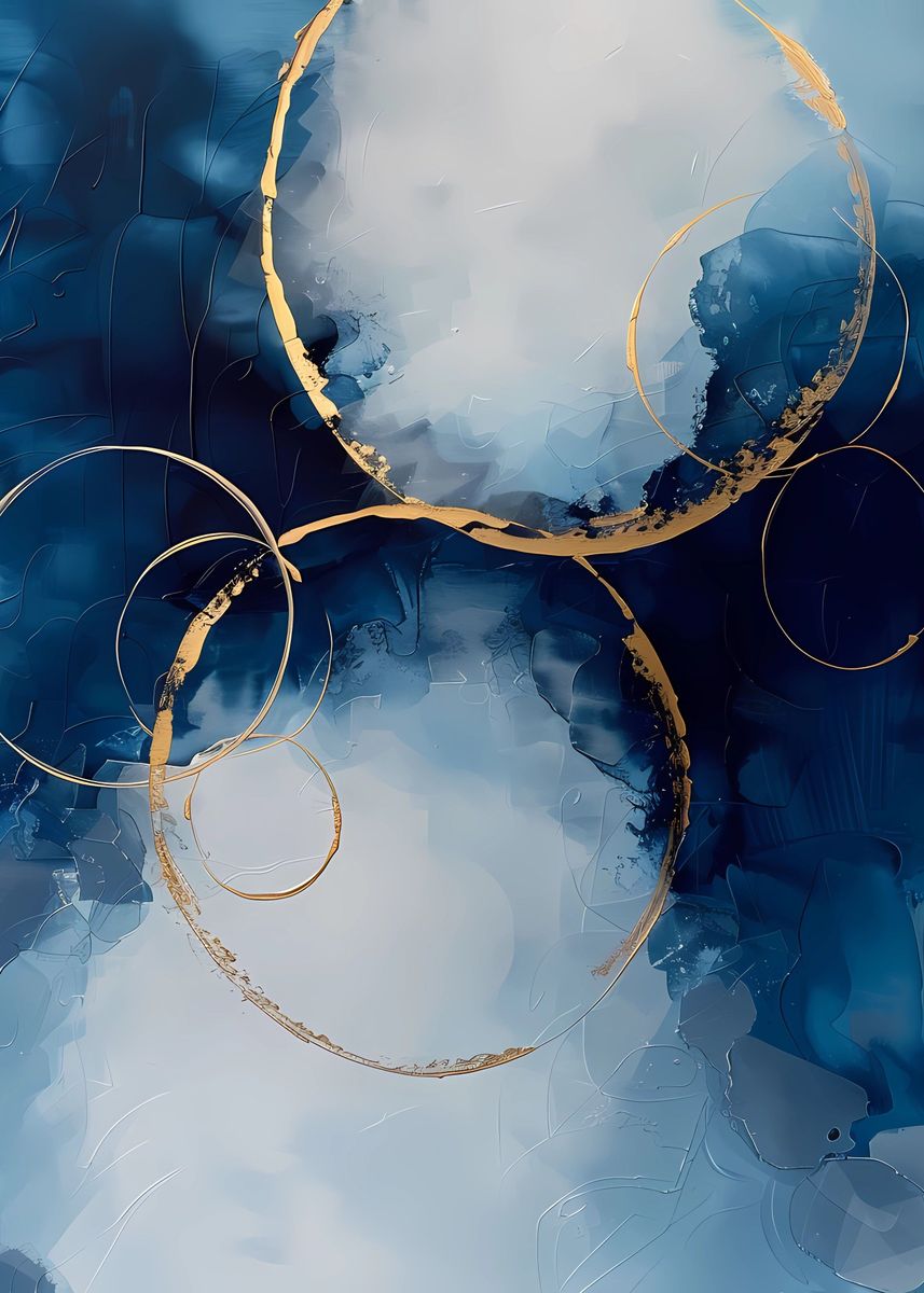'Golden rings' Poster, picture, metal print, paint by | Displate