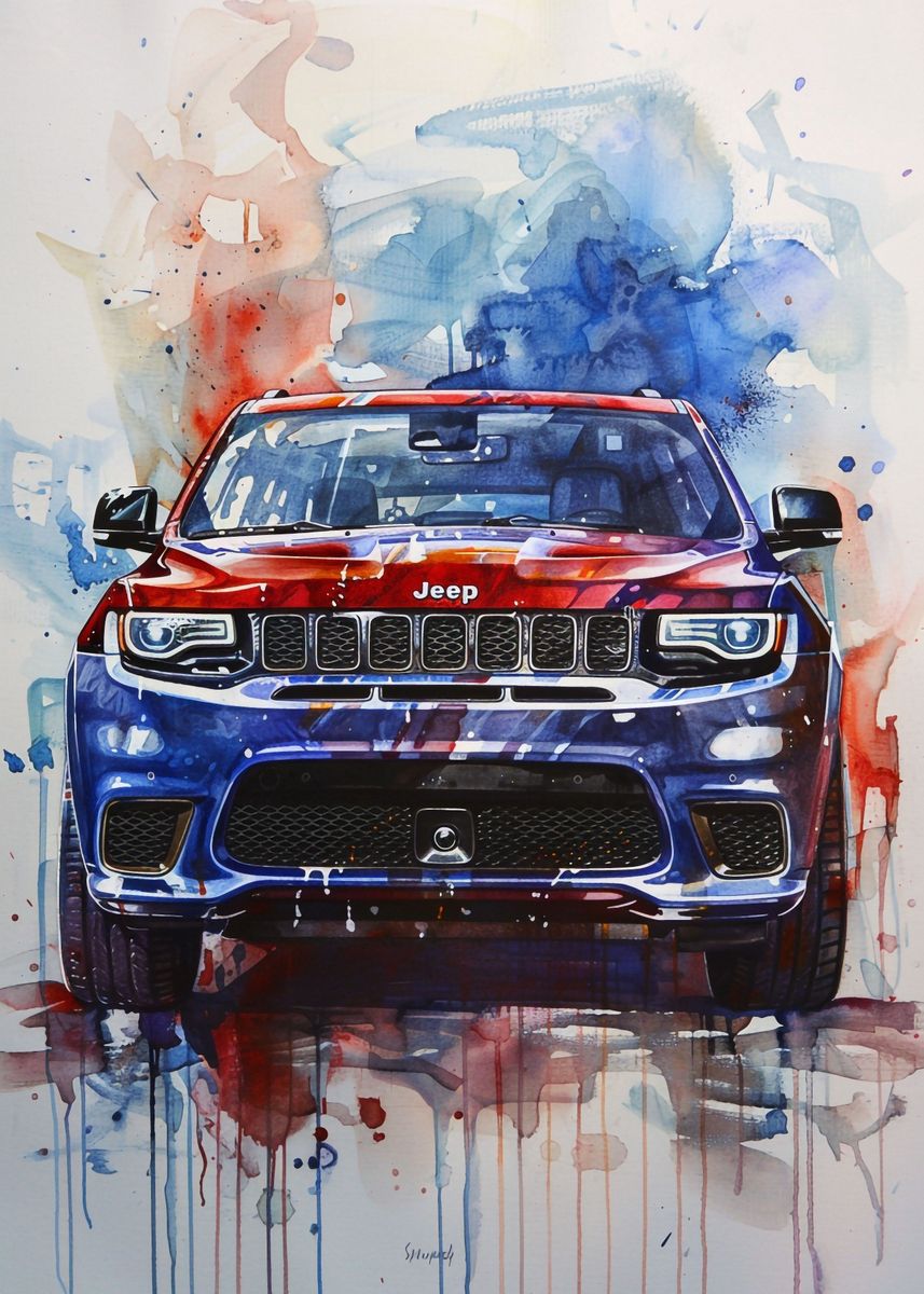 'Artistic Jeep Trackhawk' Poster, picture, metal print, paint by Zaina ...