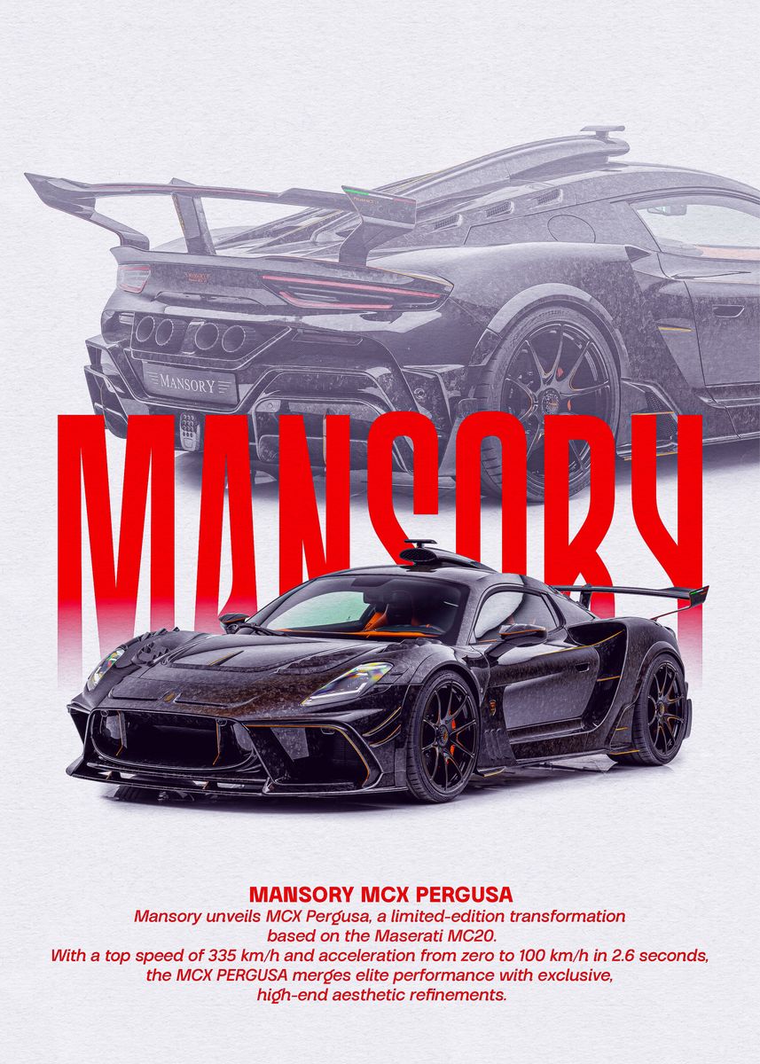 'Mansory MCX Pergusa' Poster, picture, metal print, paint by Lee Rocks ...