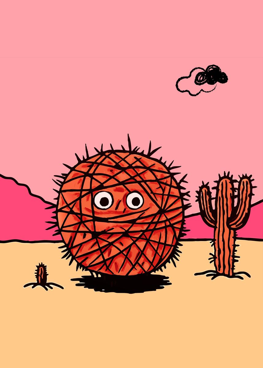 'Cute Tumbleweed Doodle' Poster, picture, metal print, paint by Wyld ...