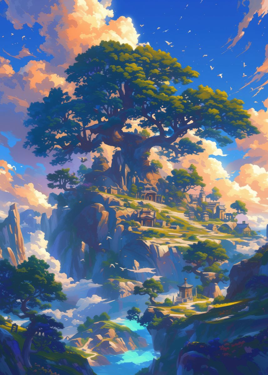 'Isolated Village Landscape' Poster, picture, metal print, paint by PRX ...