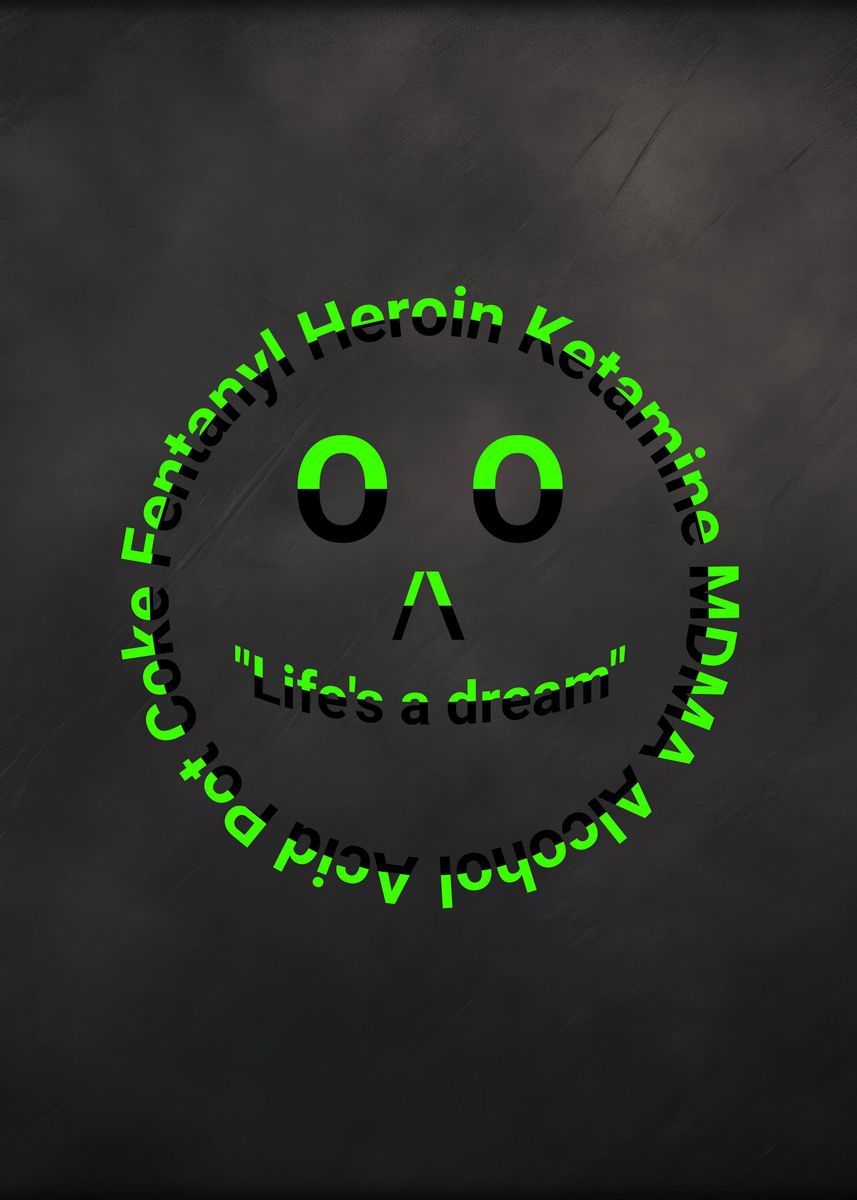 'Text Smiley Dream Life' Poster, picture, metal print, paint by Isaac ...