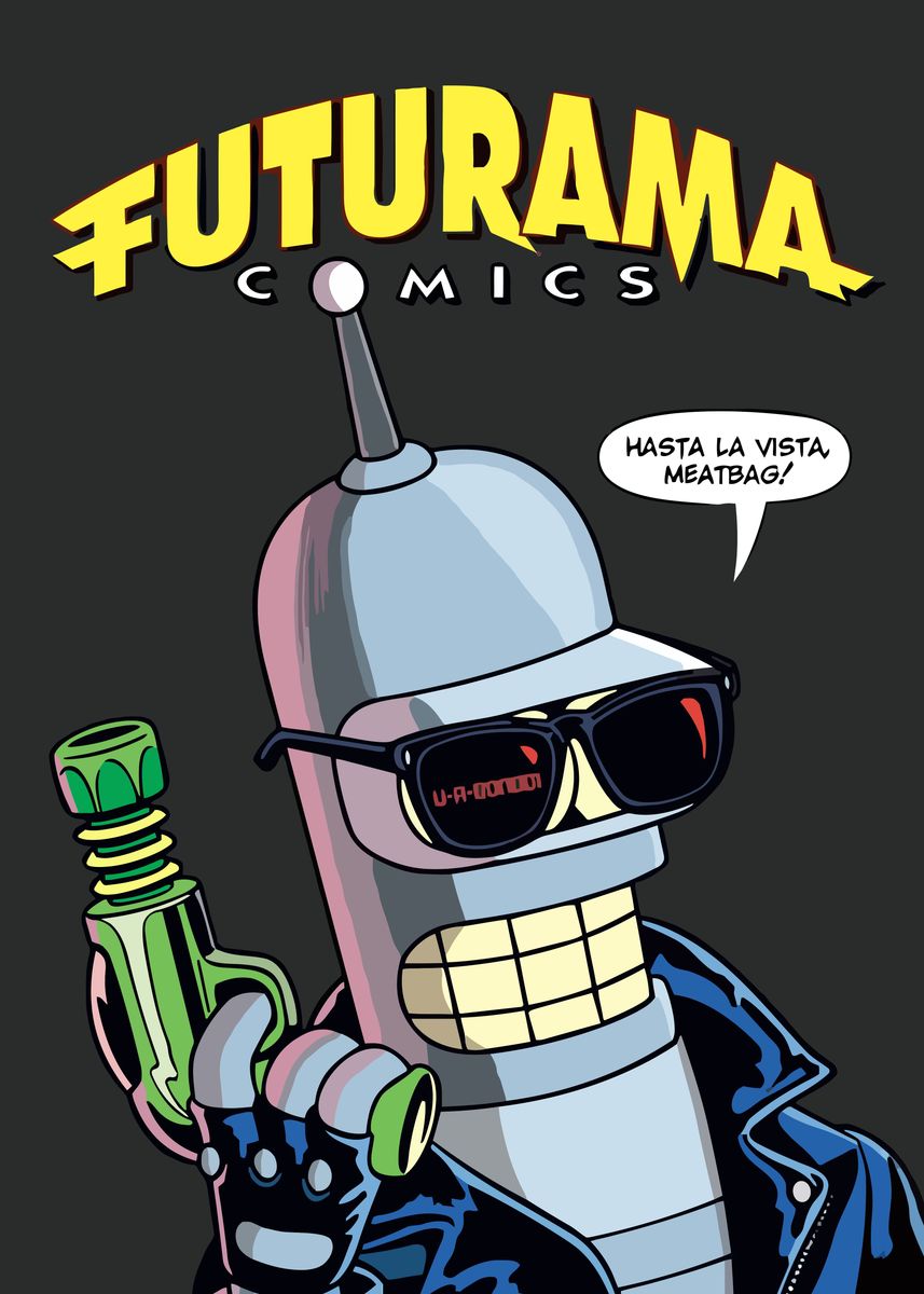 'Futurama Funny Robot' Poster, picture, metal print, paint by Anime ...