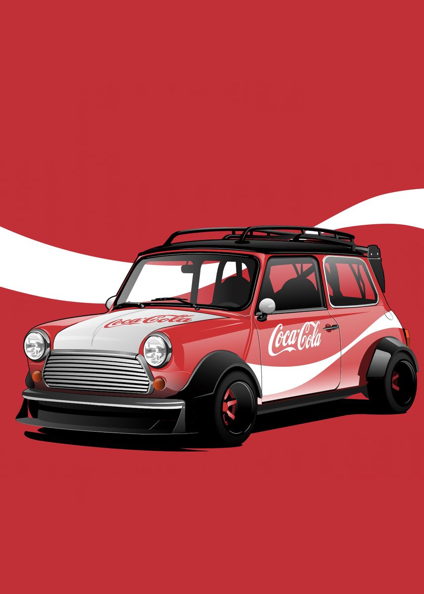 'mini cooper x coke' Poster, picture, metal print, paint by seled seled ...