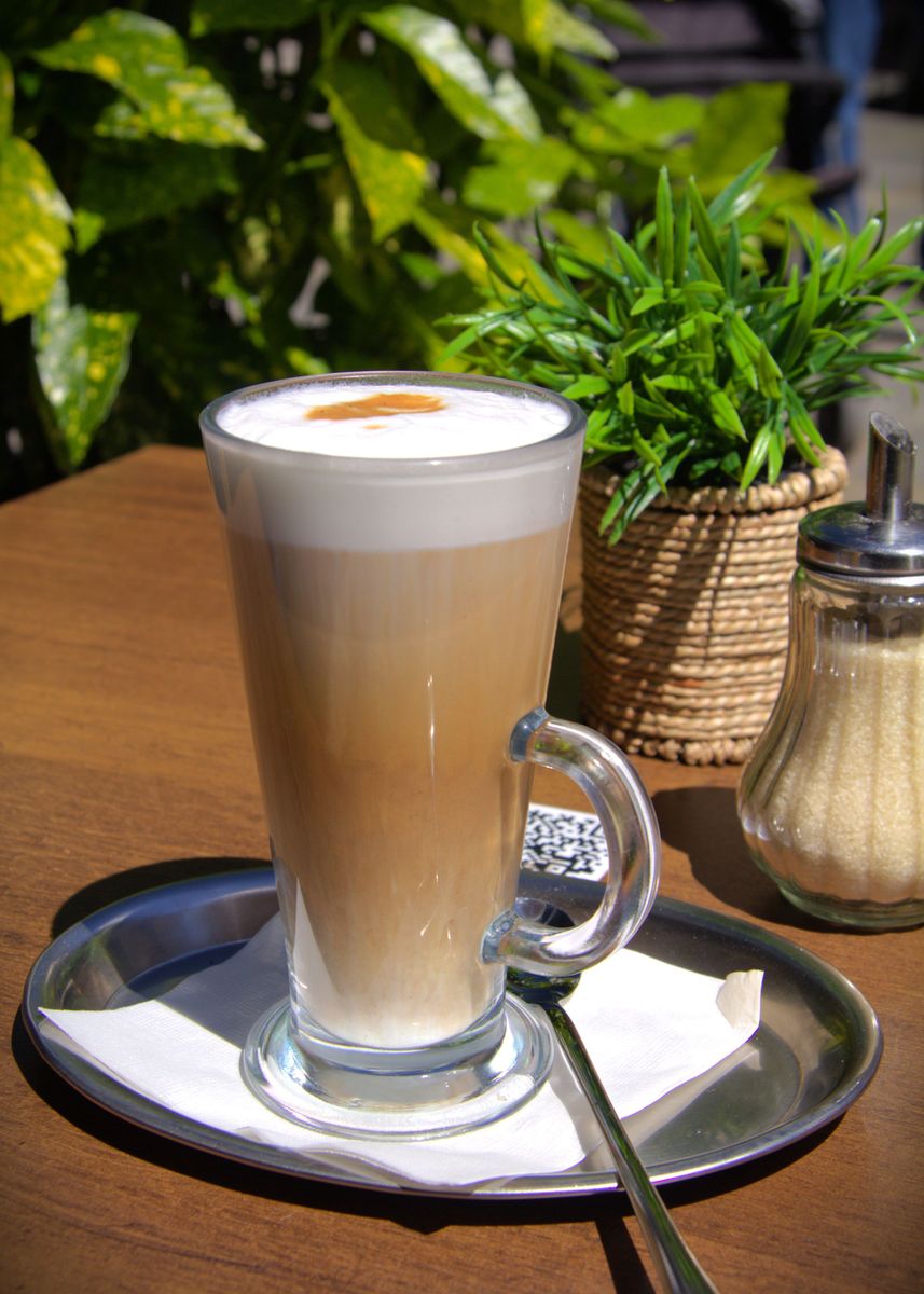 'Cafe Latte on a table' Poster, picture, metal print, paint by ...