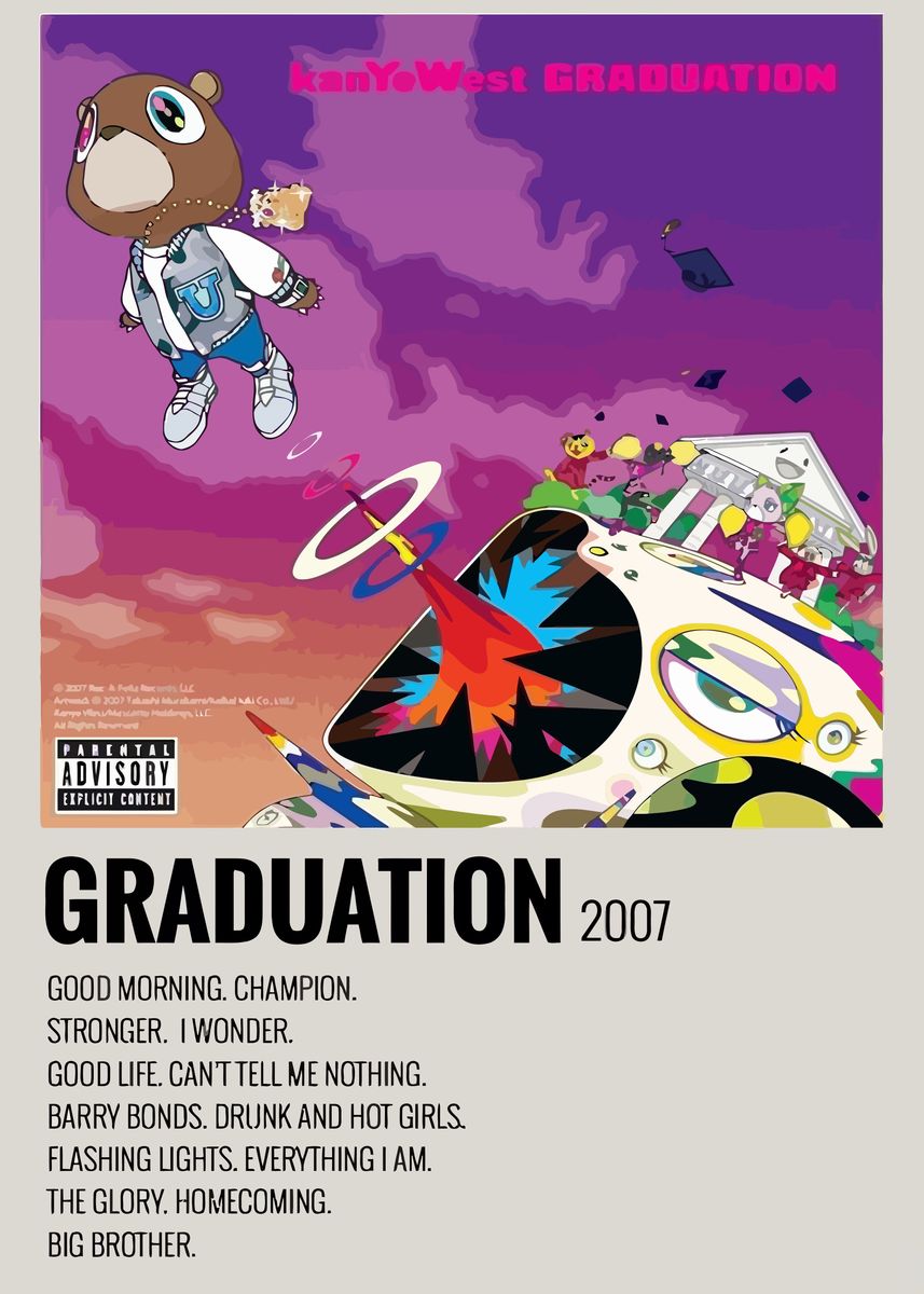 'Kanye West Graduation' Poster, picture, metal print, paint by Blez ...