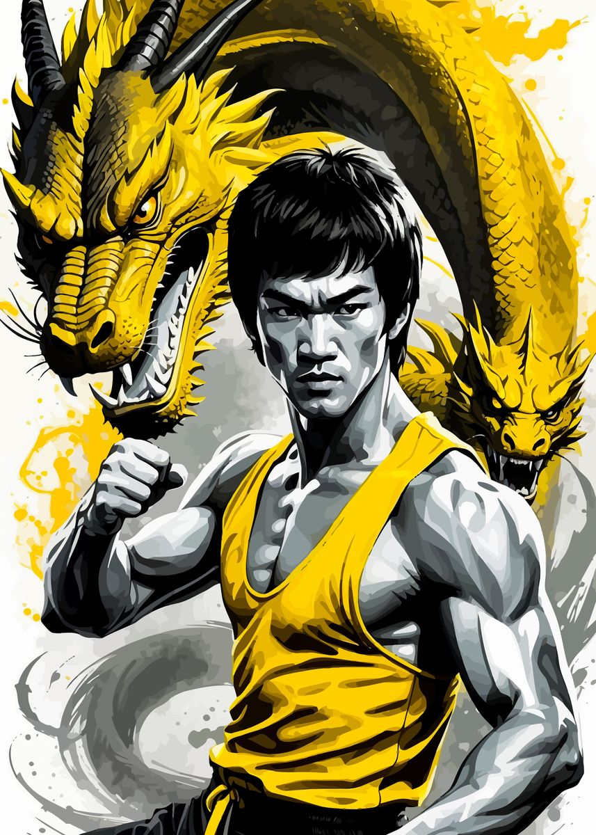 'Dragon Bruce Lee' Poster, picture, metal print, paint by Ace | Displate