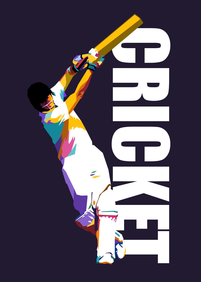 'Cricket Pop Art' Poster, picture, metal print, paint by Ro | Displate