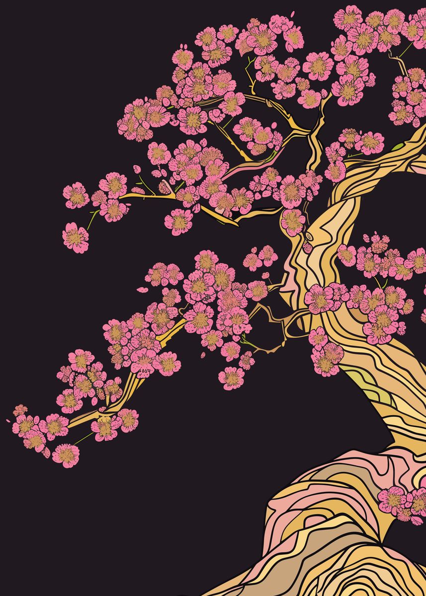 'Japanese Cherry Blossom ' Poster, picture, metal print, paint by Omar ...