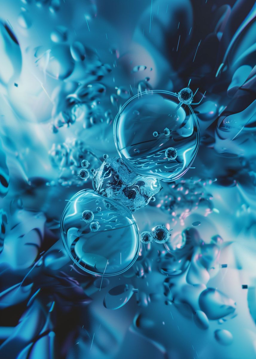 'Clashing Water' Poster, picture, metal print, paint by ...