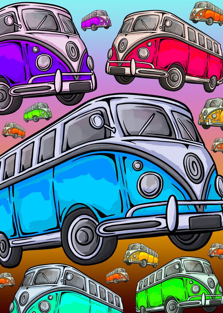 'Super Van' Poster, picture, metal print, paint by Helinton ...