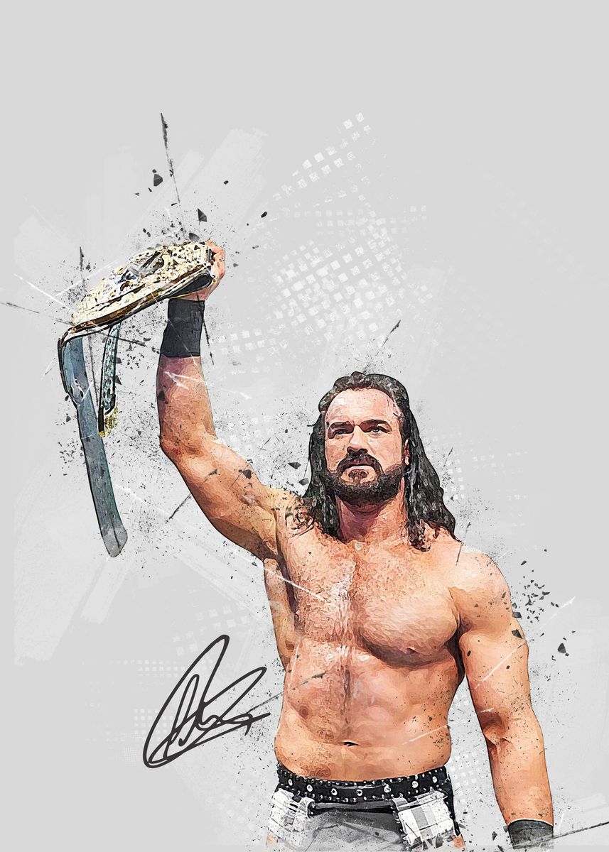 'Drew McIntyre' Poster, picture, metal print, paint by ART Five | Displate