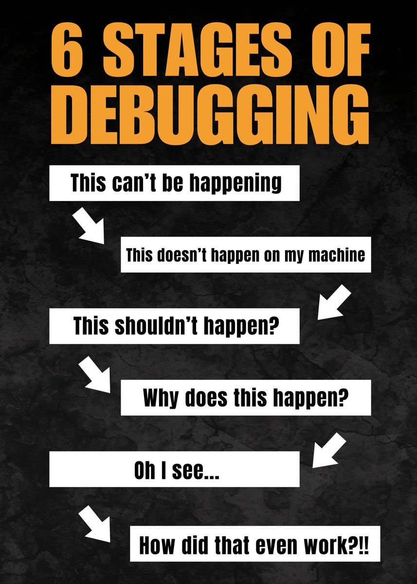 'Funny Debugging Tester' Poster, picture, metal print, paint by ...