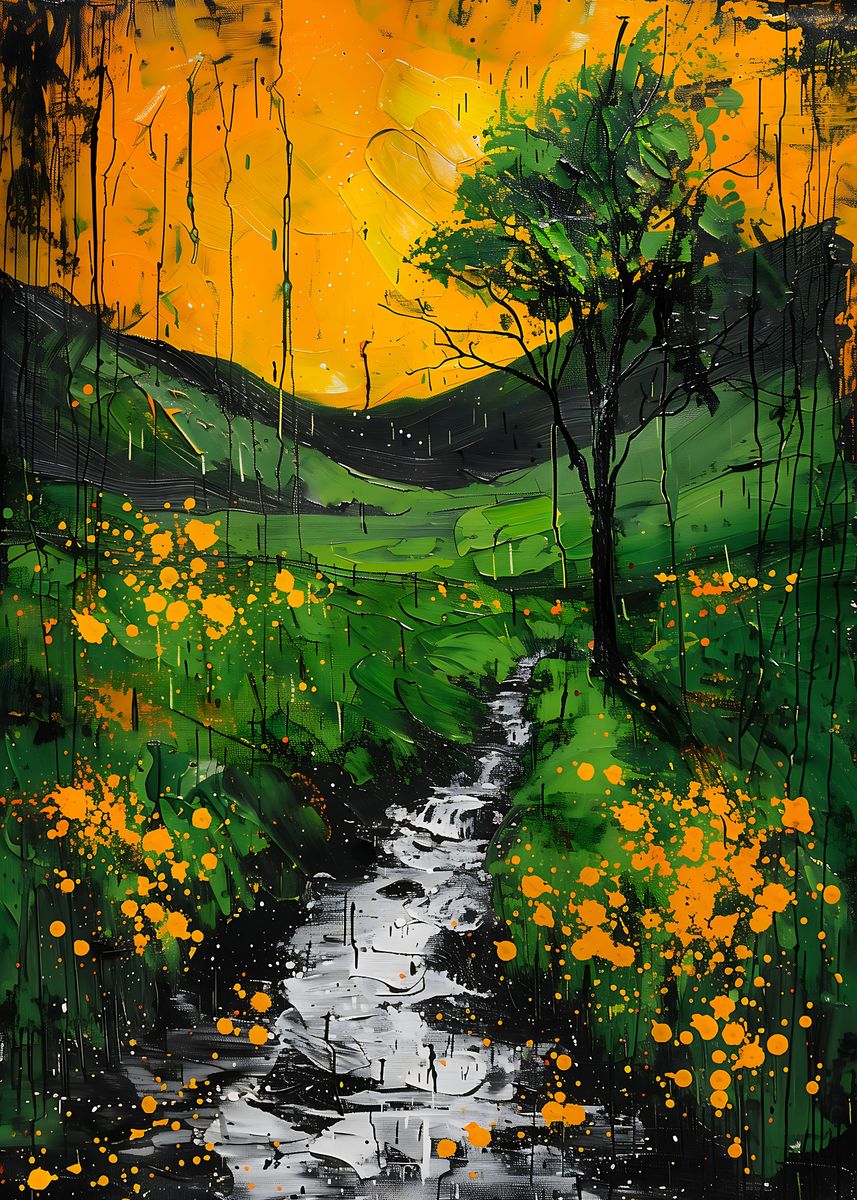 'Way to the Landscape' Poster, picture, metal print, paint by ...