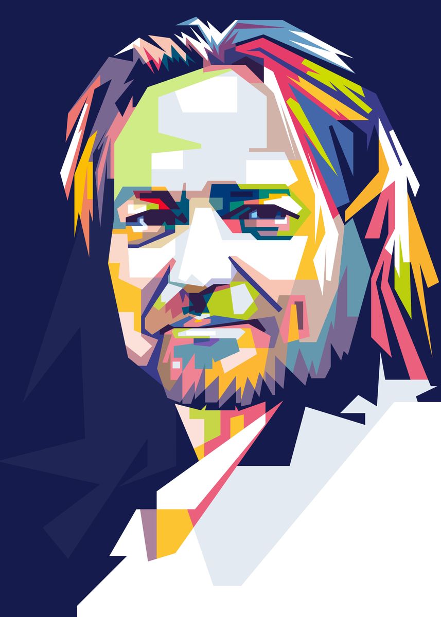 'Willie Nelson smile' Poster, picture, metal print, paint by fariz ...