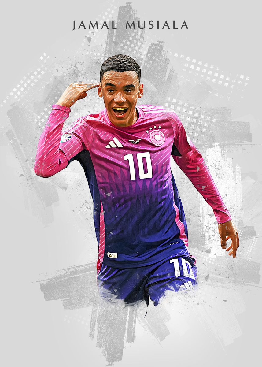 'Jamal Musiala' Poster, picture, metal print, paint by MarjorieC Newlin ...