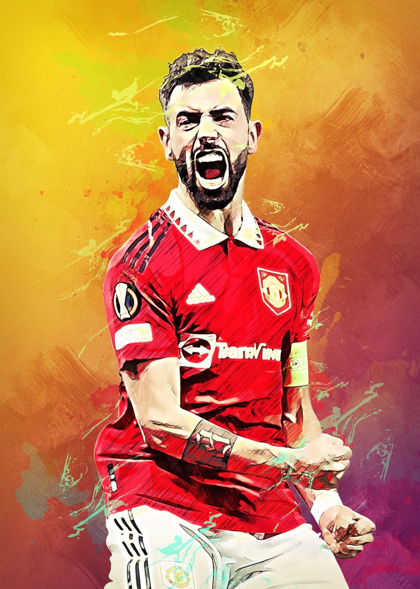 'Bruno Fernandes' Poster, picture, metal print, paint by Cao Thi Hieu ...
