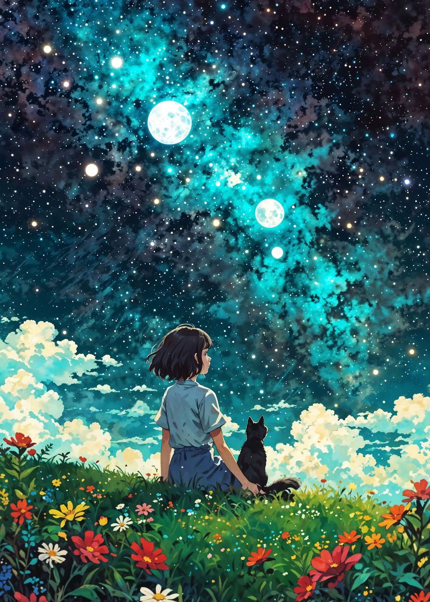 'Starlit Reverie' Poster, picture, metal print, paint by FlyingBlade ...