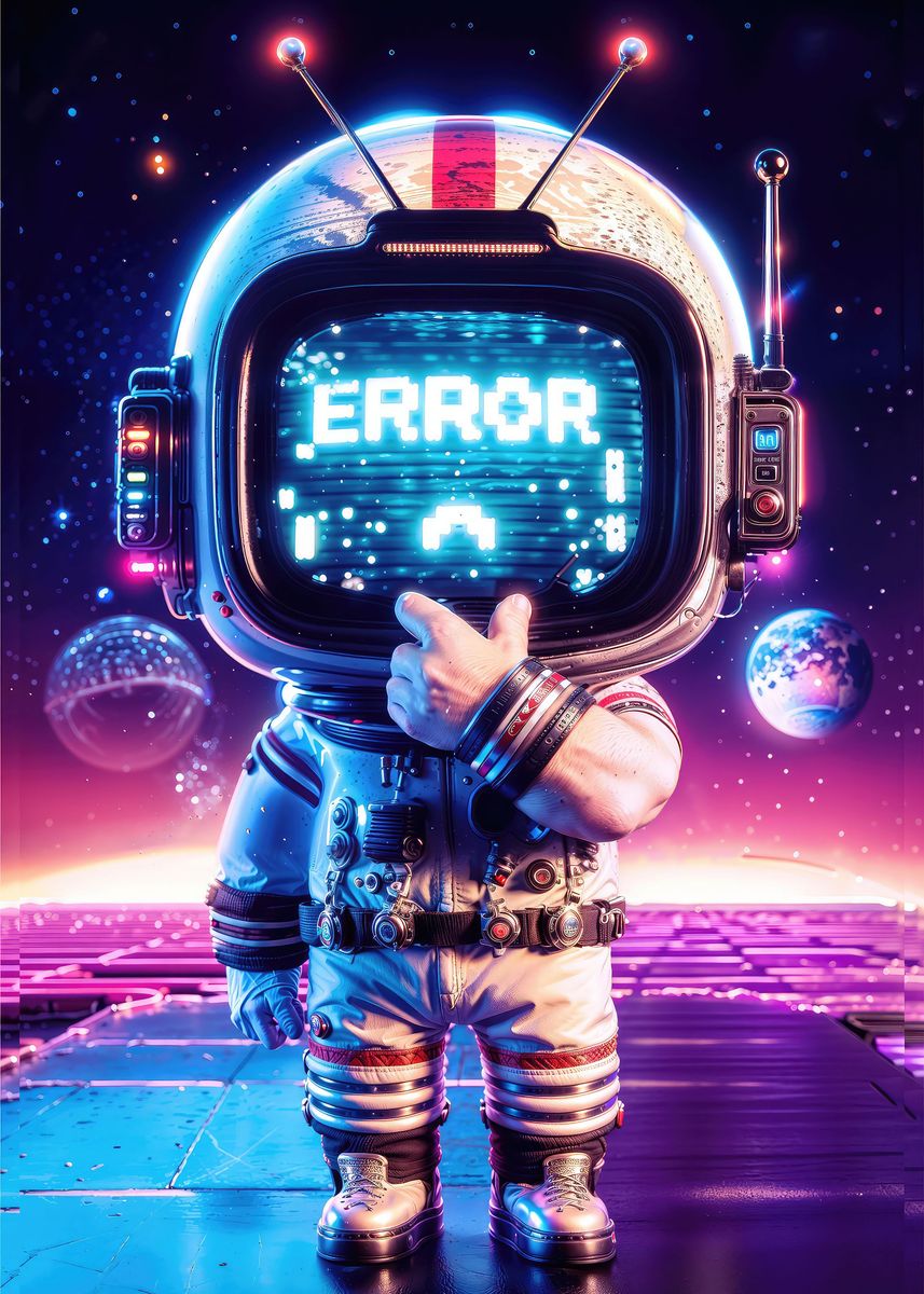 'Space ERROR' Poster, picture, metal print, paint by Xi Designs | Displate
