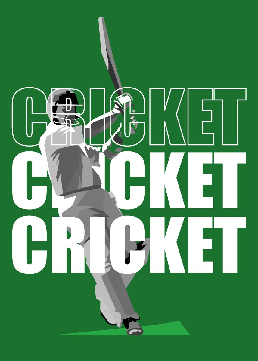 'Cricket Pop Art' Poster, picture, metal print, paint by Ro | Displate