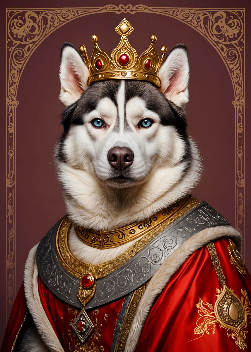 'Siberian Husky King' Poster, picture, metal print, paint by Illust ...