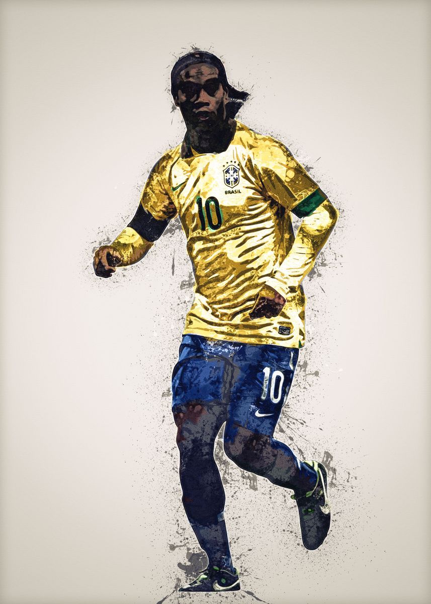 'Ronaldinho Brazil Paint' Poster, picture, metal print, paint by ...