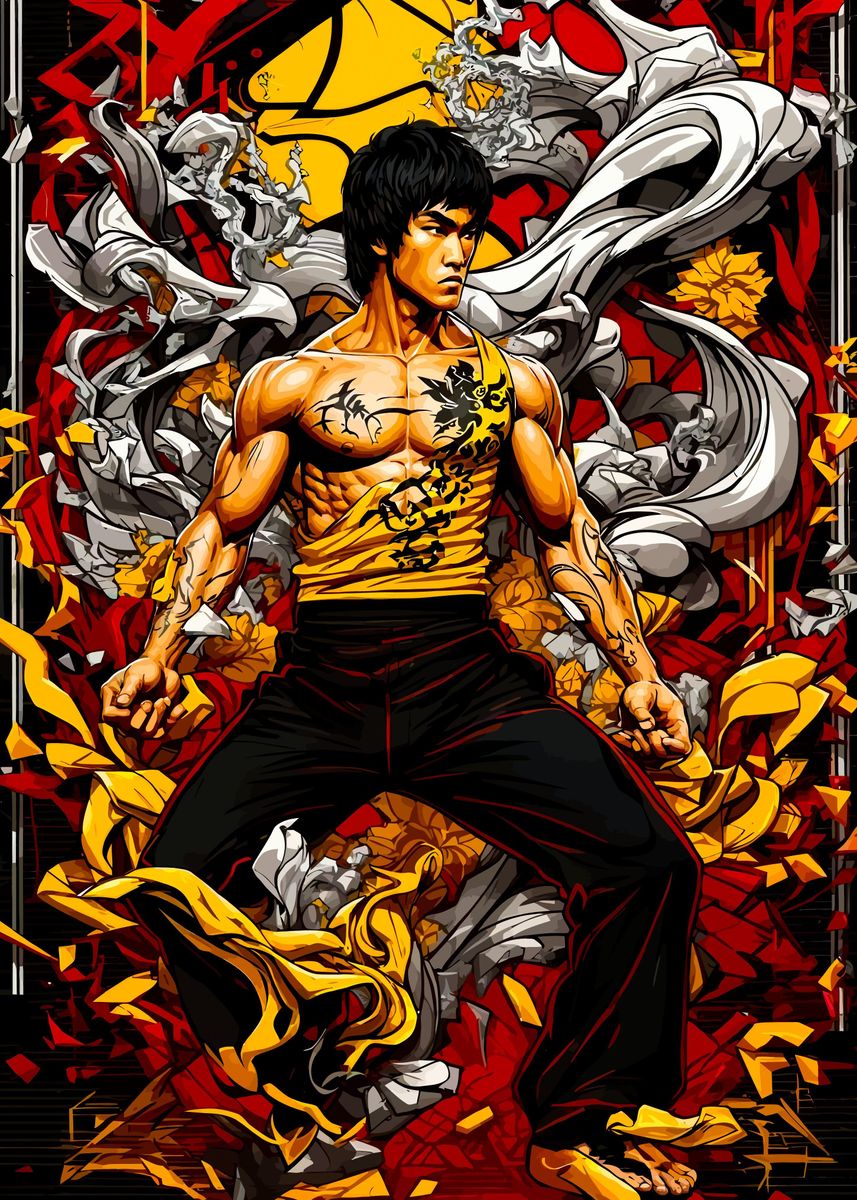 'Bruce Lee' Poster, picture, metal print, paint by Ace | Displate