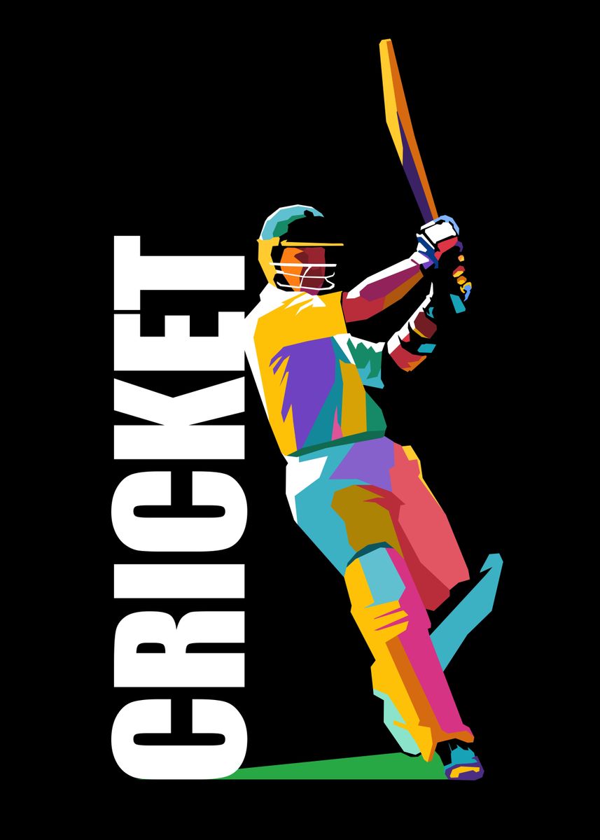 'Cricket Pop Art' Poster, picture, metal print, paint by Ro | Displate