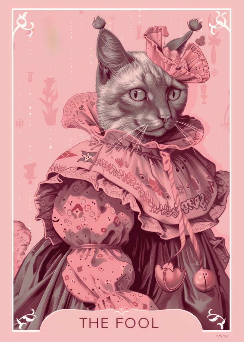 'The Fool Cat Tarot Card' Poster, picture, metal print, paint by Gulden ...
