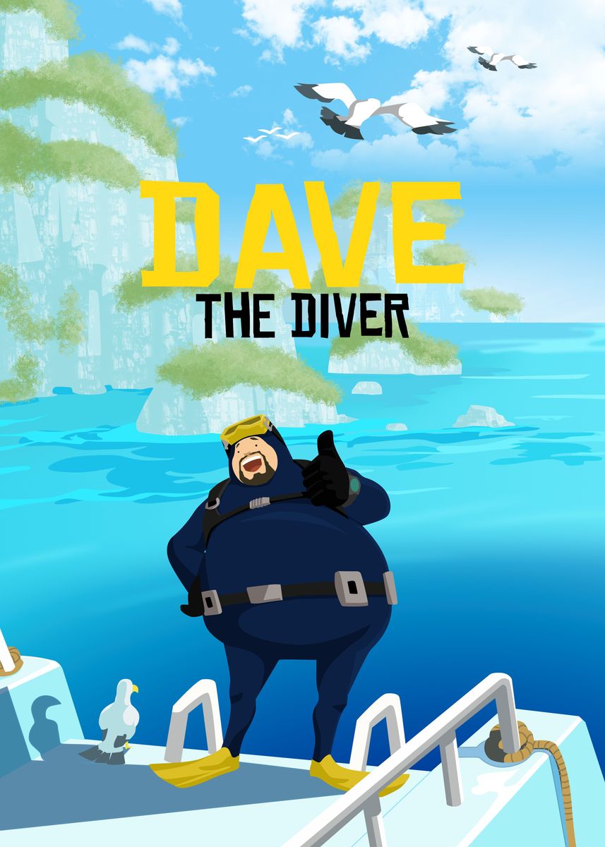 'dave the diver' Poster, picture, metal print, paint by geeks holic ...