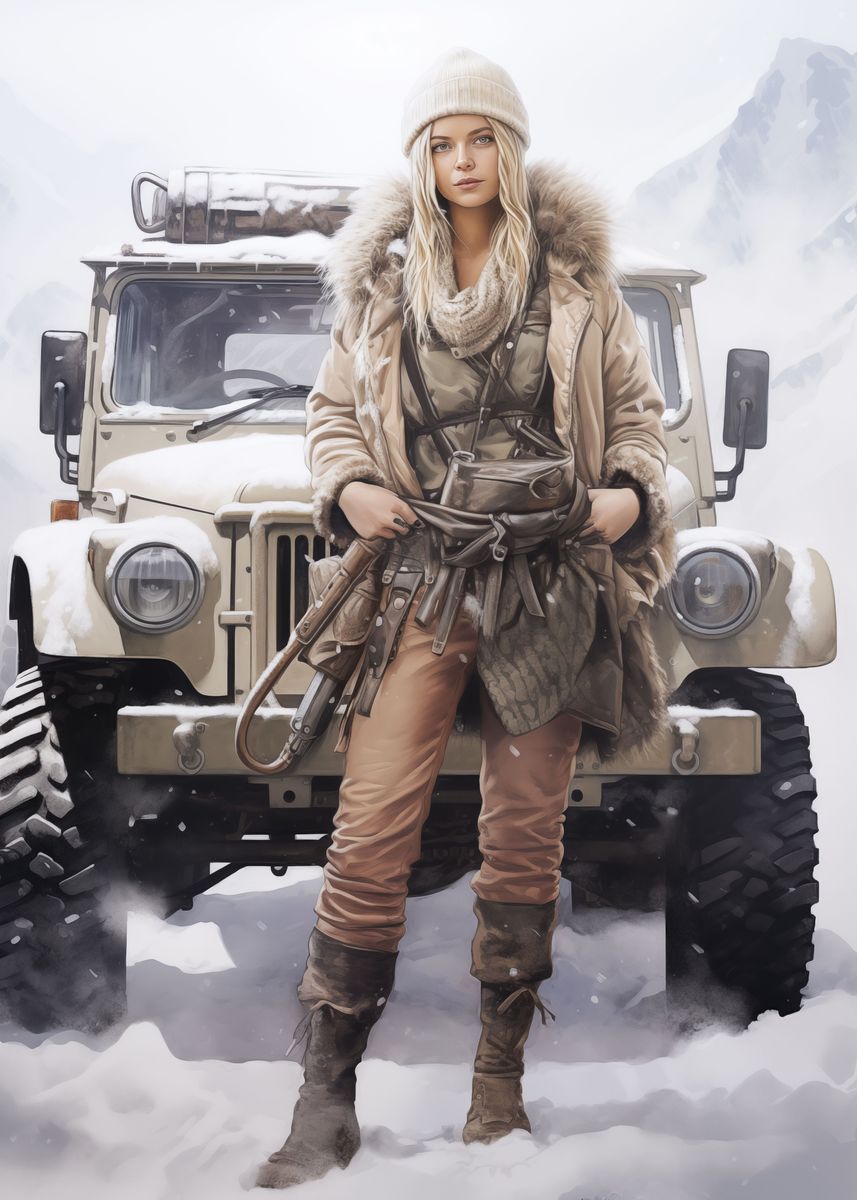 'Northern woman in winter' Poster, picture, metal print, paint by Roman ...
