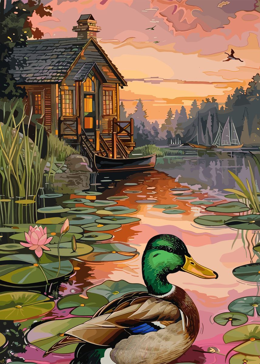 'Natural Duck' Poster, picture, metal print, paint by Fanth | Displate