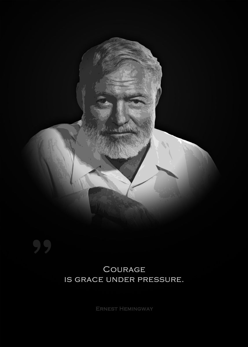 'Ernest Hemingway' Poster, picture, metal print, paint by Chris | Displate