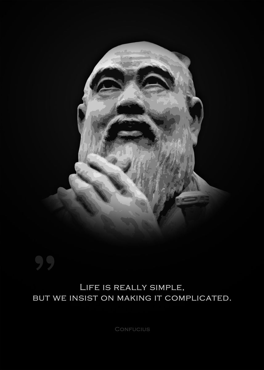 'Confucius' Poster, picture, metal print, paint by Chris | Displate