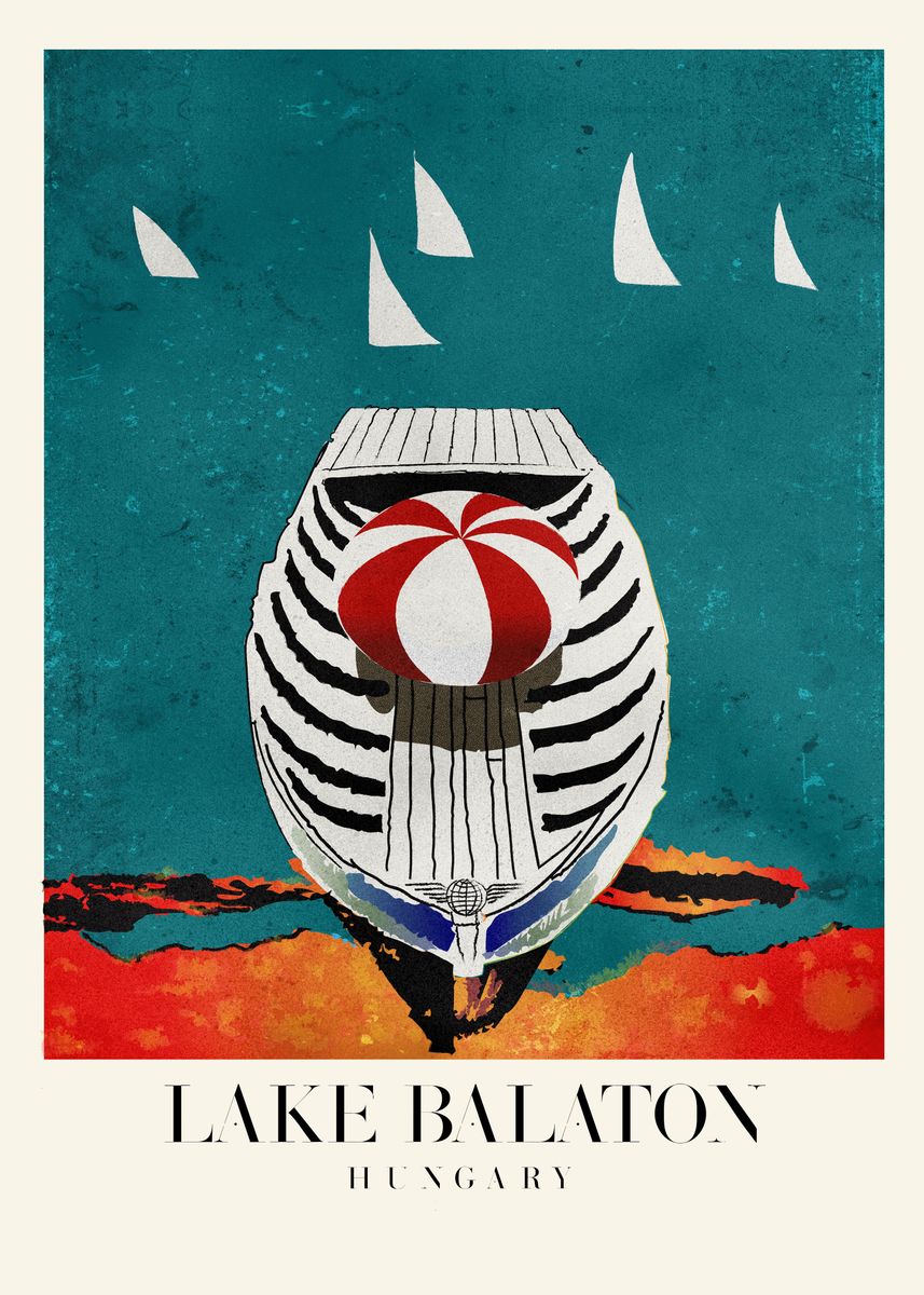 'LAKE BALATON' Poster, picture, metal print, paint by POP ART WORLD ...