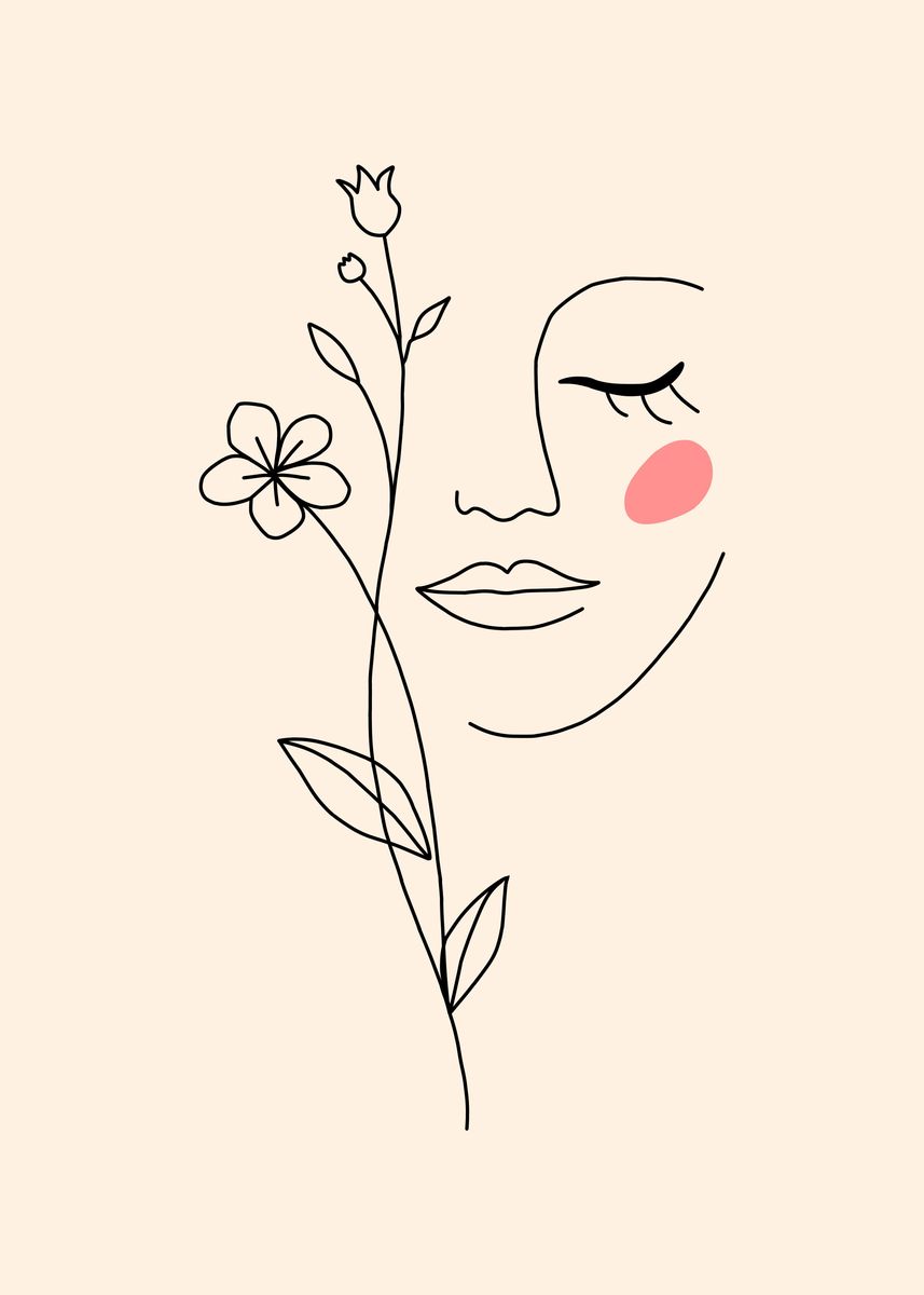 'Woman Face' Poster, picture, metal print, paint by Black Sketch Drwing ...