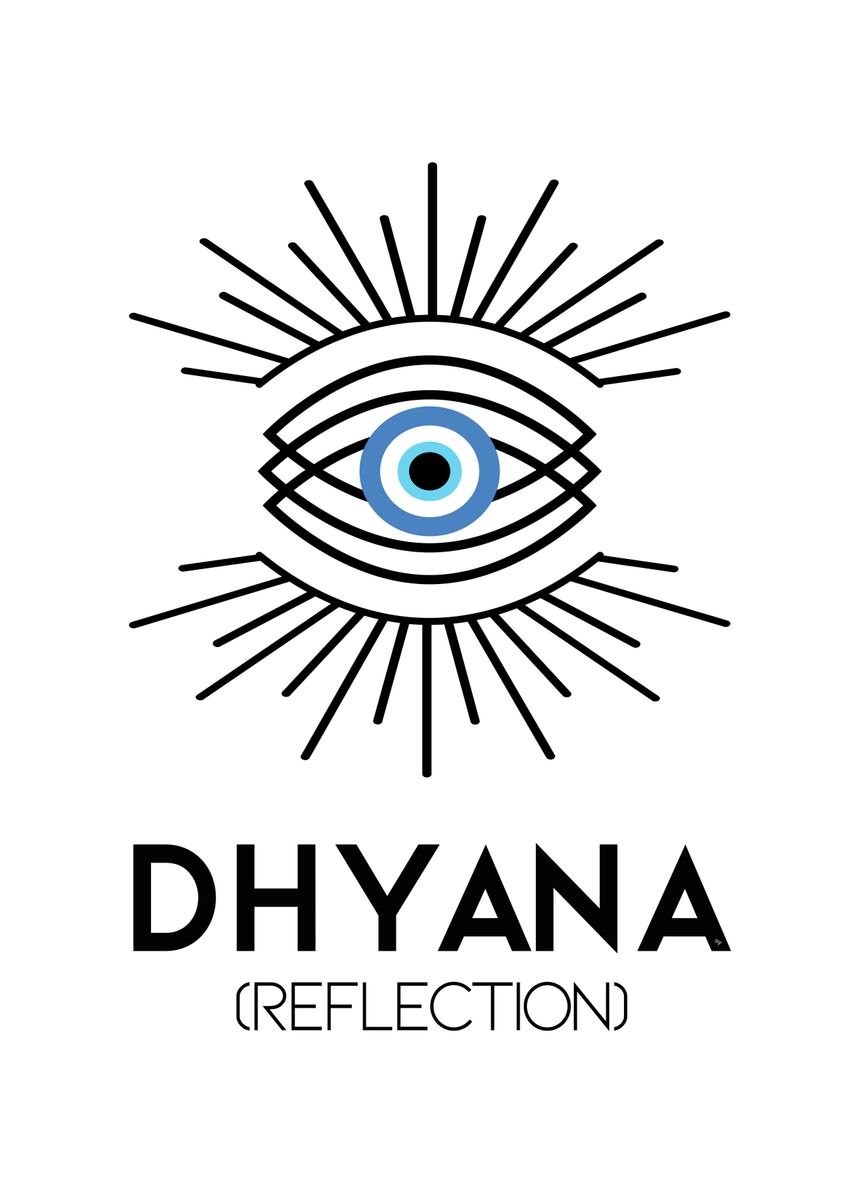 'Dhyana Evil Eye Yoga' Poster, picture, metal print, paint by Martina ...
