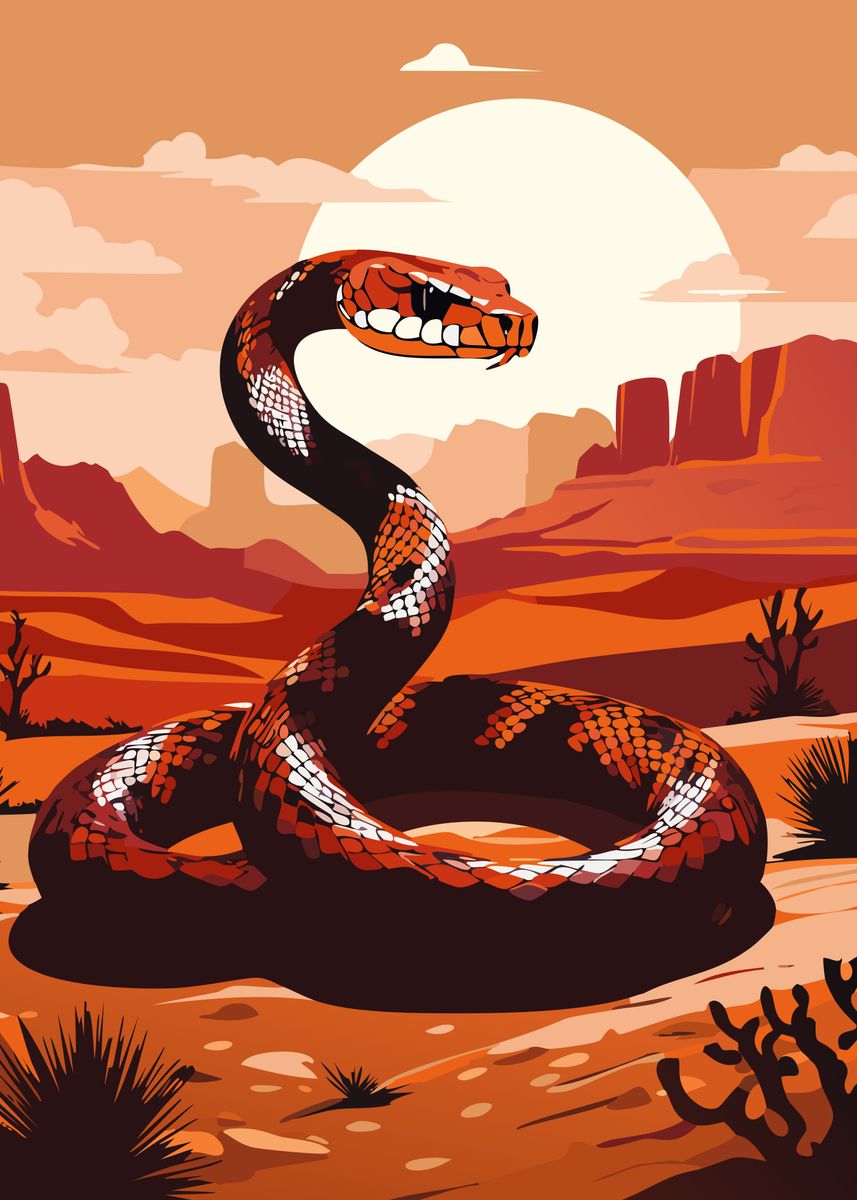 'Snake' Poster, picture, metal print, paint by Greg | Displate