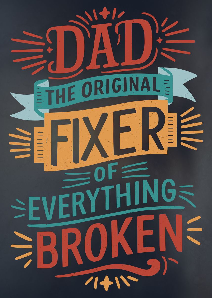 'Funny Dad Quote' Poster, picture, metal print, paint by 21 MXM | Displate