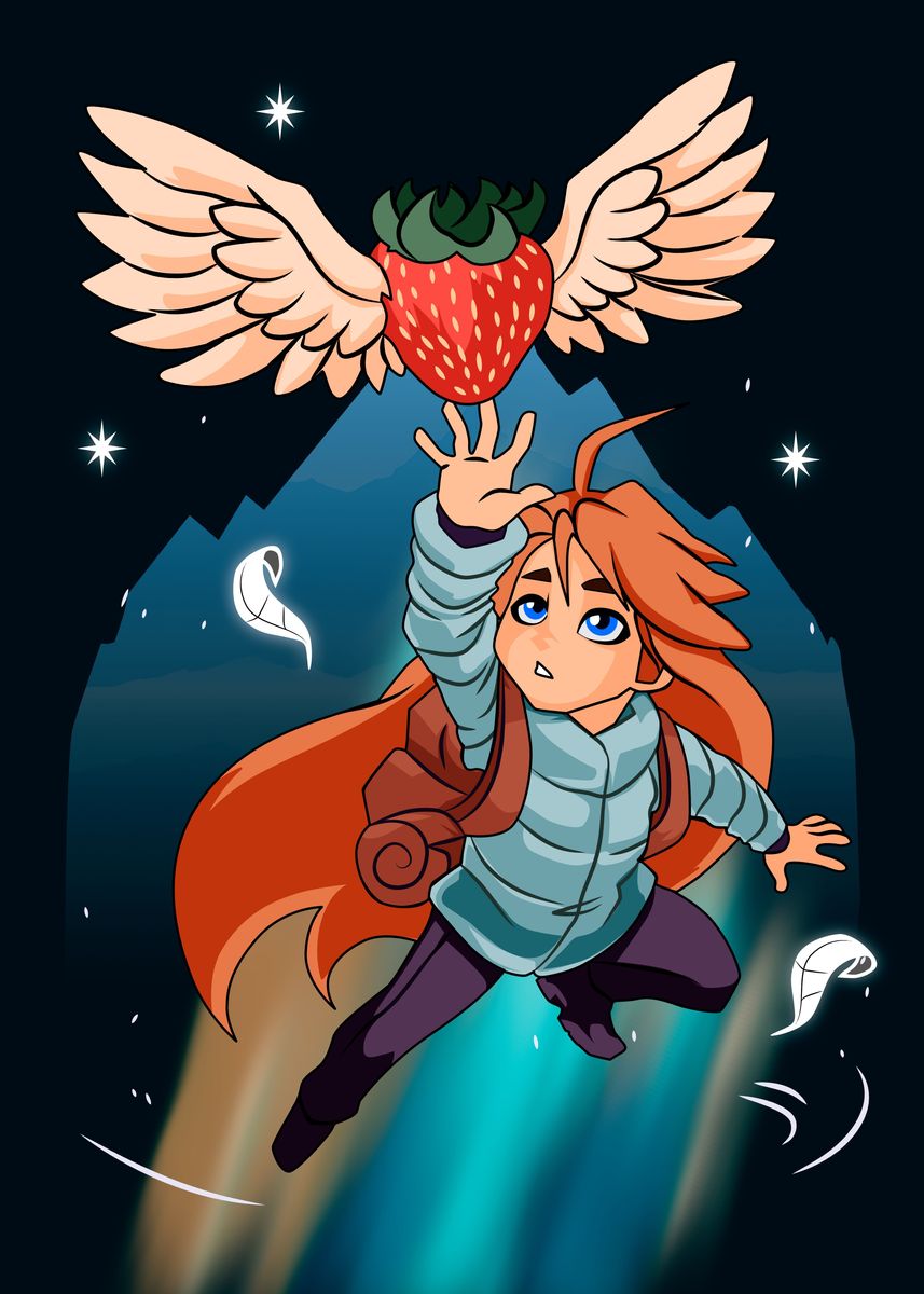 'celeste climber madeline ' Poster, picture, metal print, paint by ...