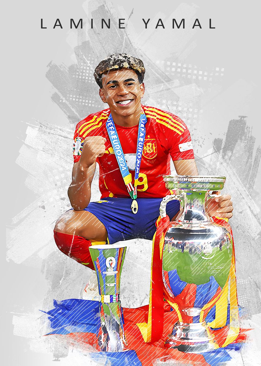 'Lamine Yamal Drawing' Poster, picture, metal print, paint by MarjorieC ...