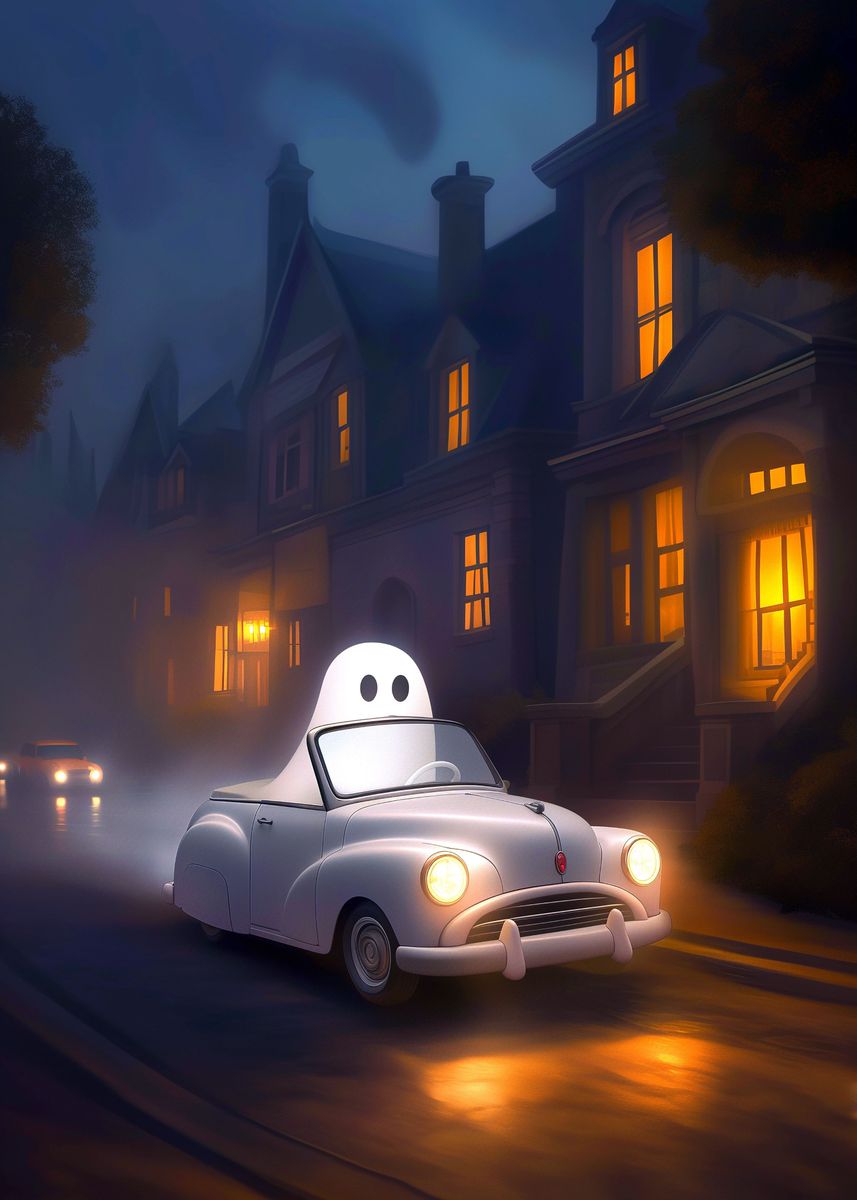 'Ghost Driving' Poster, picture, metal print, paint by Avalon Atelier ...