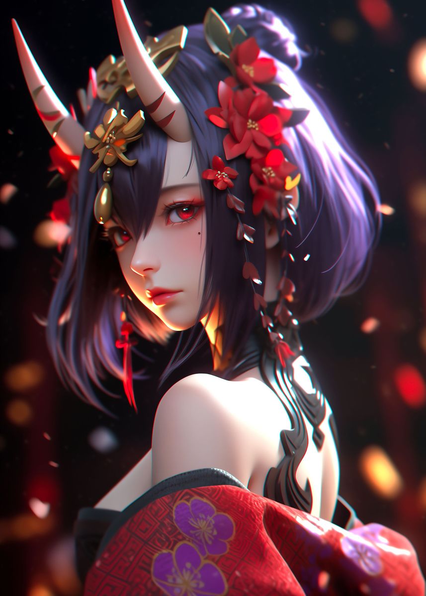 'Beautiful Demon Girl' Poster, picture, metal print, paint by ...